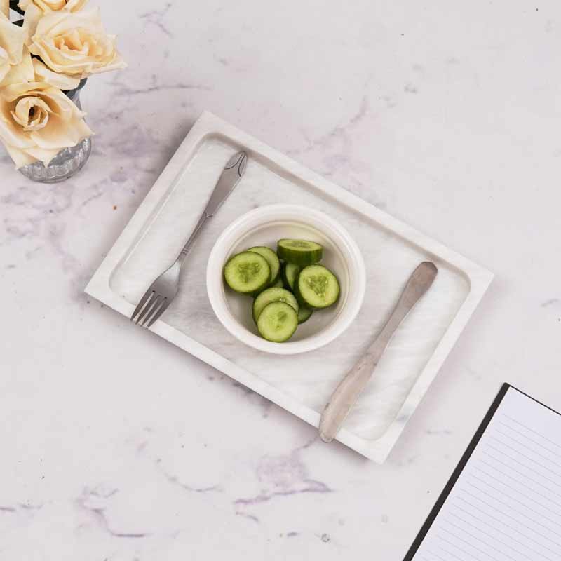Handmade Marble Rectangle Tray | Luxury Serveware – Adorn Marmor - Handmade Marble